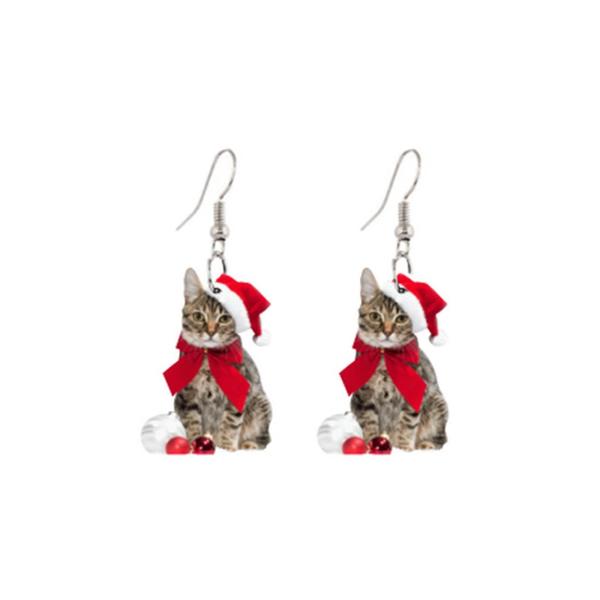 商品名:  Christmas Studs Fun Cat Kittens Cute Christmas Cat Earrings Decorate Gifts forChristmas Clip on Earrings large gol...