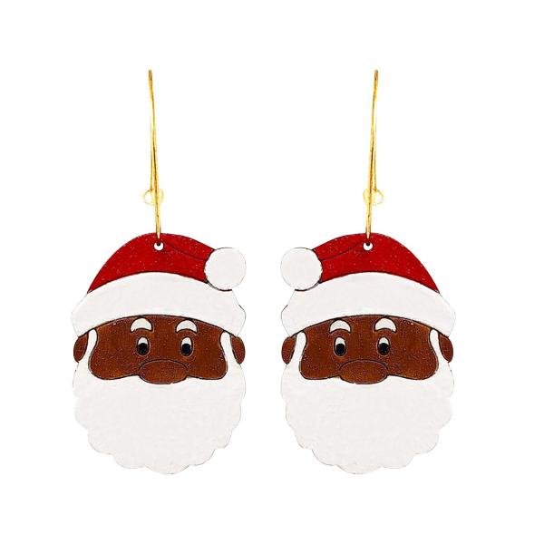 商品名:  Christmas Earrings Personalised Santa Earrings Double Sided Printed Circle Earrings (Black, One Size)ブランド: wjiNFDF...