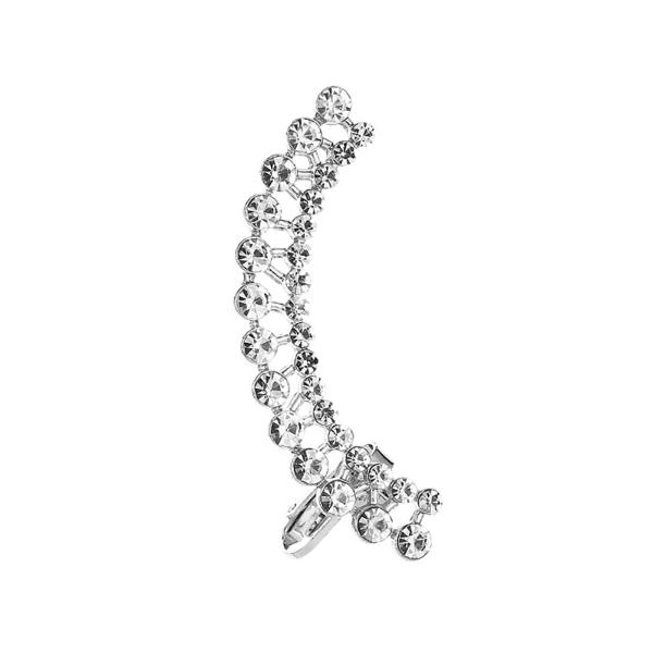 商品名:  Women's Clip-On Earrings And Temperament Crystal Diamond Clip Gold Full Single Ears Ear Silver Earrings (G, One Si...