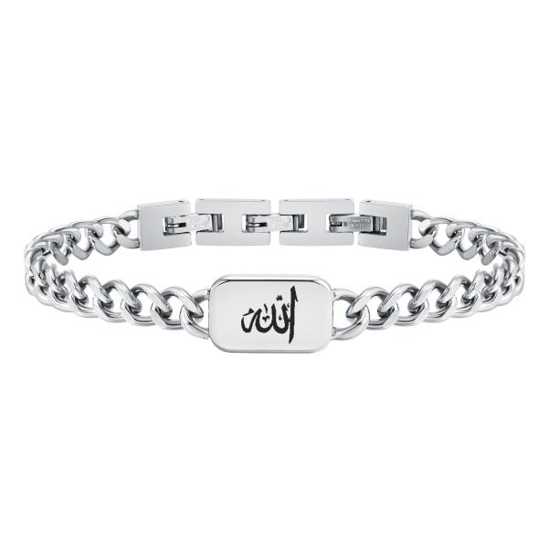 商品名:  FLHEART Custom Cuban Link Bracelet for Men, Allah Cross Ankh Stainless Steel Cuban Curb Link Chain Personalized Me...