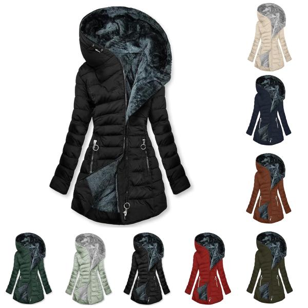 商品名:  DOLKFU monday cyber deals 2023 womens jacket Women's Thicken Fleece Lined Parka Long Sleeve Fashion Winter Coat Ca...