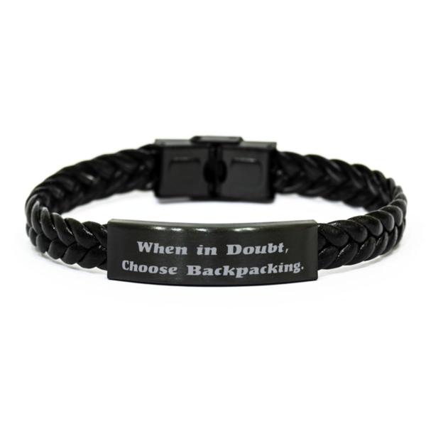 商品名:  Special Backpacking Braided Leather Bracelet, When, Gifts For Friends, Present From Friends, Engraved Bracelet For...