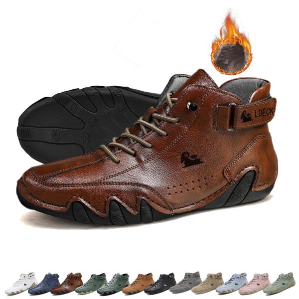 商品名:  Men Winter Chukka Boots, Handmade Leather Beck Shoes Waterproof Non Slip Lightweight Fully Fur Lined Outdoor High ...