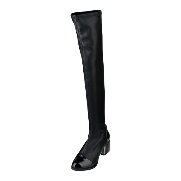 商品名:  JWSVBF Womens Pointed Toe Knee High Boots Faux Suede Side Zipper Black Leather Boots for Women Knee High Patent Le...
