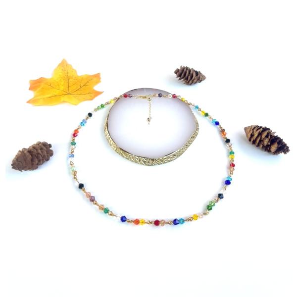 商品名Beaded Necklace For Women, Crystal Bicone Necklace, Handmade Necklace, Boho Necklace For Women, Trendy Necklace, Chok...