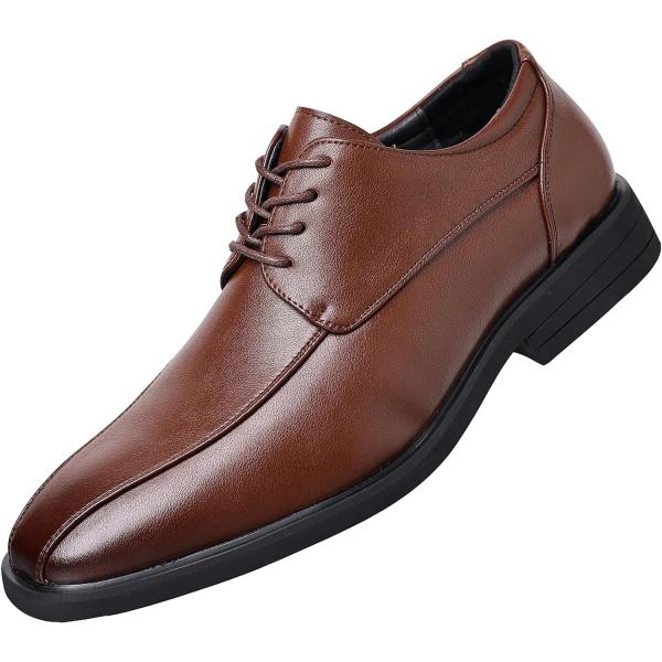 商品名WUIWUIYU Men's Leather Lace-up Wedding Business Formal Dress Wingtips Brogue Shoes Oxfords Flats Brown Size 14ブランド：WU...