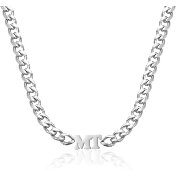 商品名Dascus Initial Choker Necklace For Women Silver Personalized 8mm Cuban Chain Christmas Gifts (Silver)ブランド：Generic商品サイ...