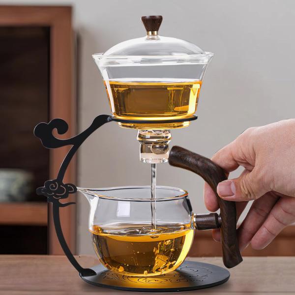 商品名: Lazy Kungfu ドリップティーポット 耐熱ティーセット 半自動ガラスティーポットスーツ Lazy Kungfu Drip TeaPot, Heat Resistant Tea Set, Semi-Automatic Gla...
