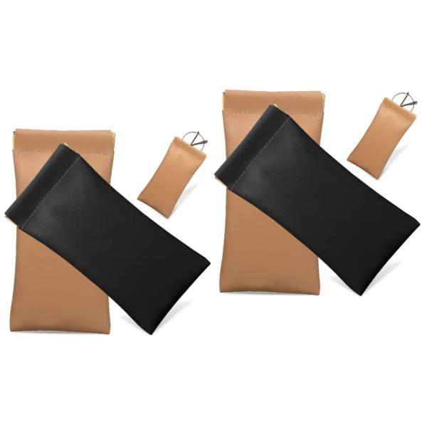 商品名:  VILLCASE 4 Pcs Shrapnel Bag Sunglasses Sleeve Pouch Soft Glasses Case Portable Eyewear Case Leather Sunglasses Cas...