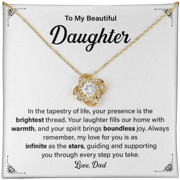 商品名To My Beautiful Daughter Necklace Gift From Dad, Birthday Gift, Father And Daughter Knot Necklace, Teen Daughter Chri...