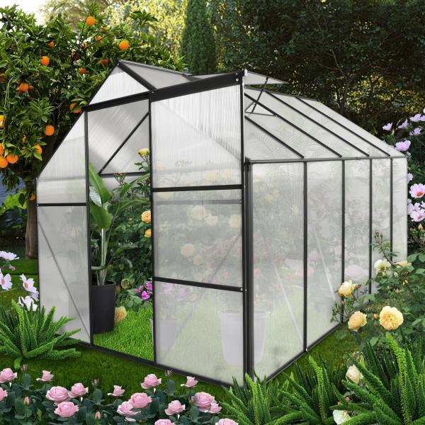 商品名:  6x10 FT Polycarbonate Greenhouse Raised Base and Anchor Aluminum Heavy Duty Walk-in Greenhouses for Outdoor Backya...