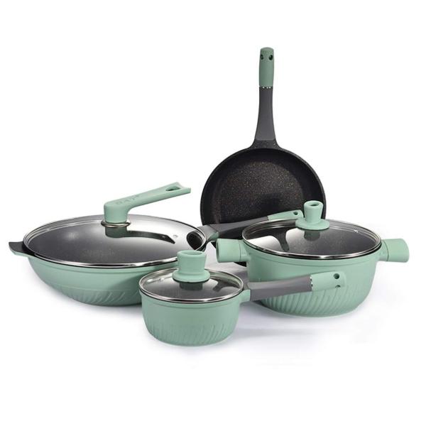 商品名:  SHAWLA Cookware Cookware Set Soup Pot Frying Pan Wok Milk Pot Kitchen Cooking Pot Set Induction Cooker Non-Stick P...