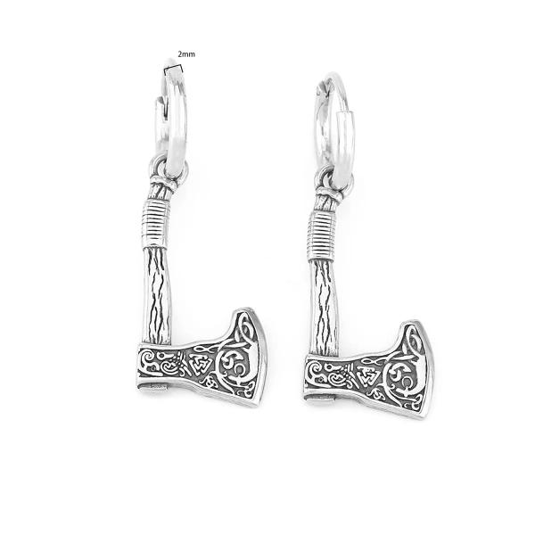 商品名:  Scandinavian Viking Fashion Valknut Rune Axe Drop Earrings Stainless Steel Odin Amulet Jewelryブランド: MOLOGO商品サイズ: R...