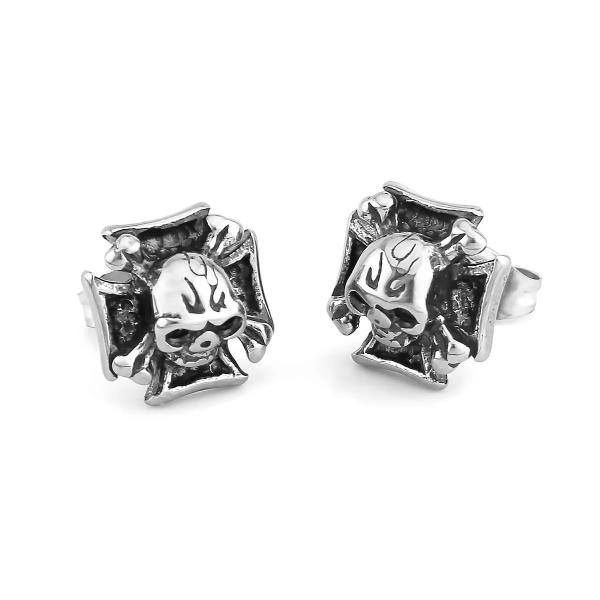商品名:  Neo-Gothic Cross Skull Stud Earrings for Men Punk Stainless Steel Vintage Skeleton Jewelryブランド: MOLOGO商品サイズ: 11.6m...