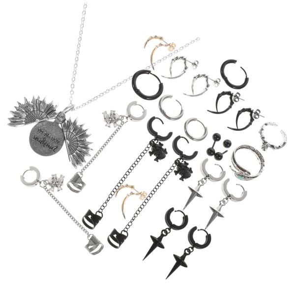 商品名:  PACKOVE Halloween Earrings 11 Pairs Earring Set Perforation Stainless Steel Man Earmuffs Mens Earringsブランド: PACKOV...