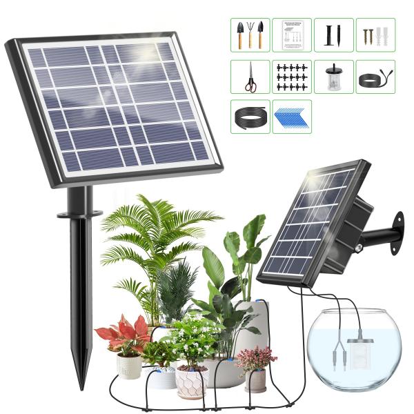 商品名: ソーラーオート点滴灌漑キットシステム 15 Solar Automatic Drip Irrigation System FOUSIUTIM Irrigation System for Garden Easy DIY Wateri...