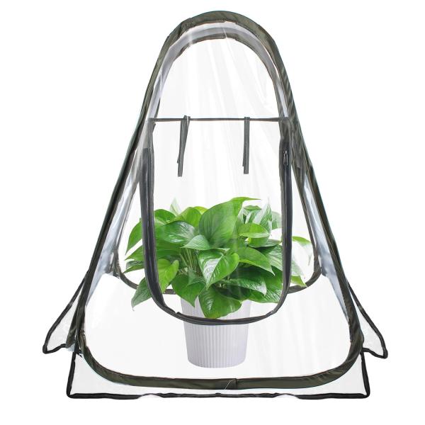 商品名:  DEDU Pop Up Greenhouse Cover, Small Greenhouse Tent Clear Portable 27"X27"X31" with 4 Fixed Nails and Tools, Mini ...