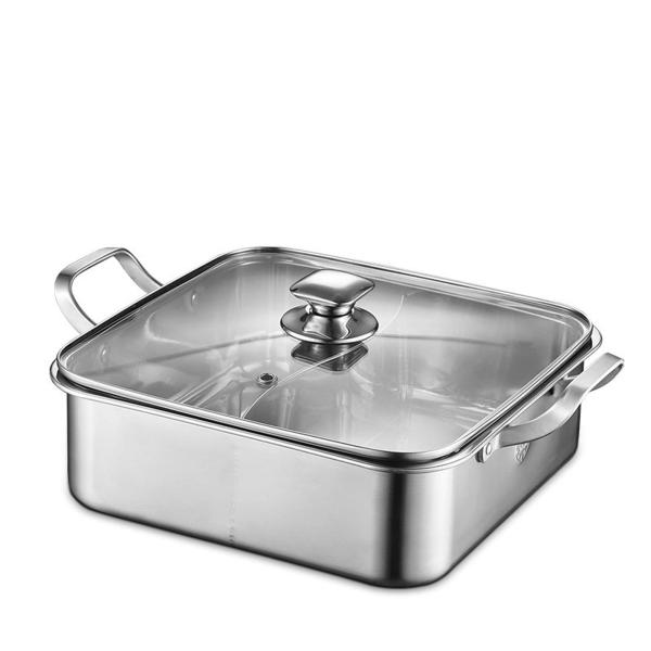 商品名:  TEIDEA Cooking Set Commercial 304 Stainless Steel Hot Pot Home Food Grade Square Large Capacity Mandarin Duck Hot ...