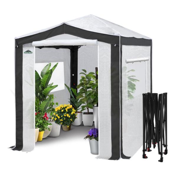商品名:  EAGLE PEAK 8x6 Portable Walk in Greenhouse with Polyester Reinforced Corners, Instant Pop Up Indoor Outdoor Garden...