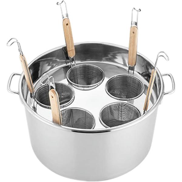 商品名: 調理鍋、多機能調理鍋パスタクッカーポットとインサート調理器具セット、5つのインサートストレーナーバスケット付きステンレス鋼パスタポットホームキッチンレストラン調理ツール(5穴) Cooking Pot, Multi-Functio...