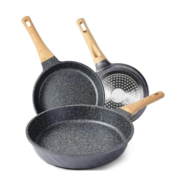 商品名:  EMBER &amp; VALOR Frying Pans Nonstick, Induction Frying Pan Set Granite Skillet Pans for Cooking Omelette Pan Coo...