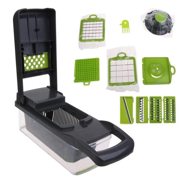 商品名:  All-in-1 Vegetable Chopper Slicer &amp; Cheese Grater Multi French Fry Cutter &amp; Veggie Dicer With Handheld Spi...