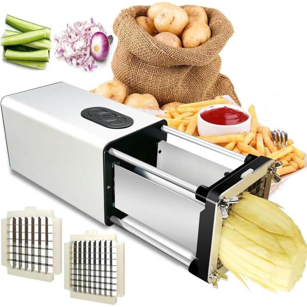 商品名:  LWCHUANG Electric Chips Cutter, Professional Commercial Vegetable Chopper, 1/2+3/8 Inch Blades, for Potatoes, Carr...