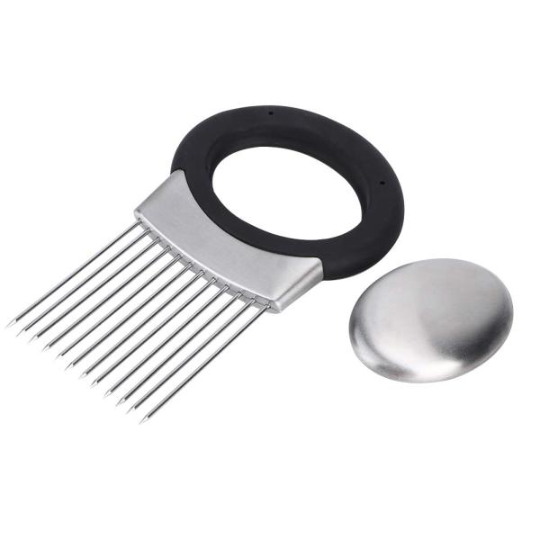 商品名:  Potato Slicer Cutter, Onion Chopper Slicer, Stainless Steel Onion Fork, Odor Remover Kitchen Tool, Onion Holder Ve...