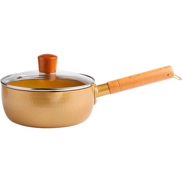 商品名:  Golden Non Stick Frying Pan and Pot Set Breakfast Egg Pan Milk Soup Pot Skillet Tempura Deep Fryer Pot Kitchen Ute...
