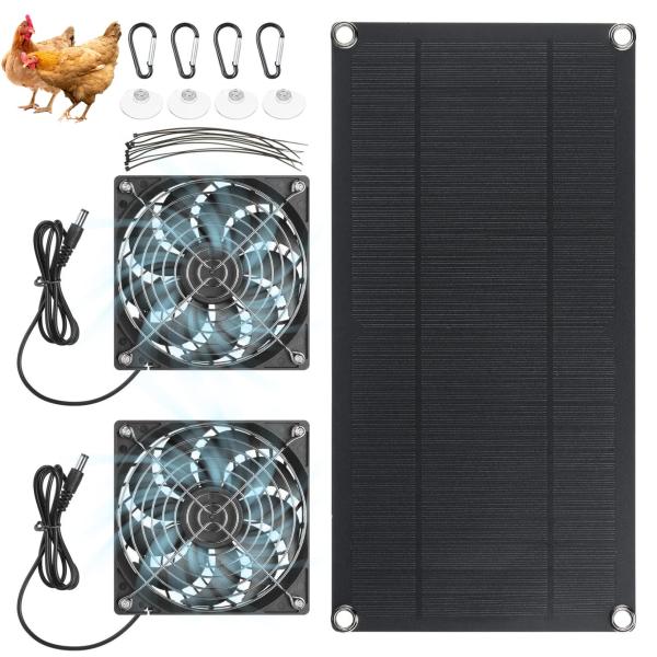 商品名:  CUCUFA Solar Exhaust Fan IP65 Waterproof 3000RPM Dual Fans USB Cooling Solar Vent Fan 10W Ventilation Solar Exhaus...
