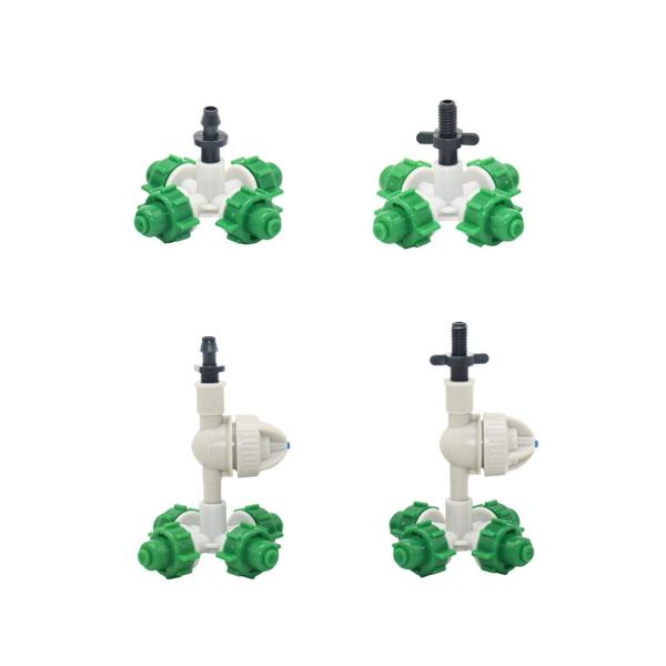 商品名:  Garden Sprinkler Greenhouse Cross Atomizing Nozzle 4-Way Suspended Anti-drip Mist Nozzle with 1 Set of 1/4 (Color ...