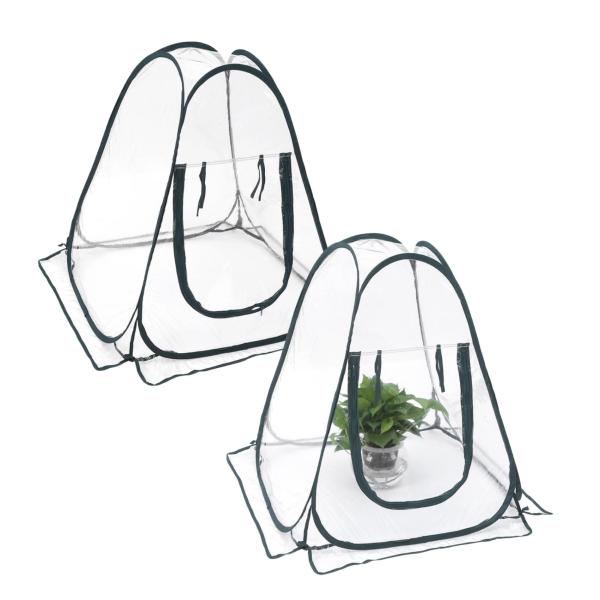 商品名:  Pop Up Greenhouse, 2Pcs Single Plant Greenhouse Reusable Clear Plastic Plant Cover Portable Small Greenhouse Mini ...