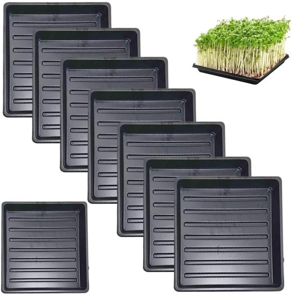 商品名:  Seedling Tray 8Pcs Square Growing Trays 10.6x10.6x2 PS Seed Starting Trays Without Drain Holes Seed Starter Tray f...