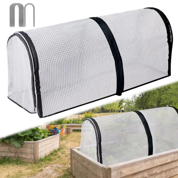 商品名: Garden Rows 植物カバー - 温室苗木&amp;植物プロテクター 地面釘付き 盛り上がった庭のベッドと野菜の列保護 風雨防止 (1個) Garden Rows Plants Cover-Greenhouse Seedli...