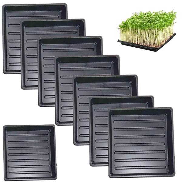 商品名:  NGLONGLONG Germination Trays Seedling Tray 8Pcs Square Growing Trays 10.6X10.6X2 Ps Seed Starting Trays Without Dr...
