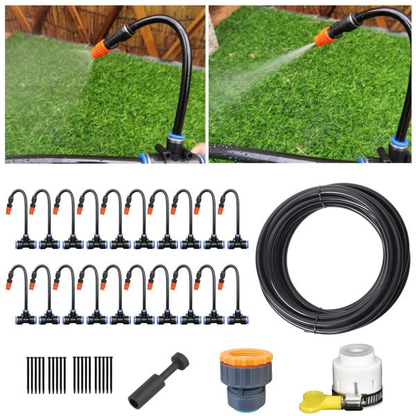 商品名:  Garden Watering System, Greenhouse Mist Drip Irrigation Kit, 72Ft Hanging Plant Watering System with 20 Three-Way ...