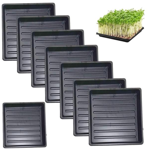 商品名:  lnnlikk Seedling Tray 8Pcs Square Growing Trays 10.6x10.6x2 PS Seed Starting Trays Without Drain Holes Seed Starte...