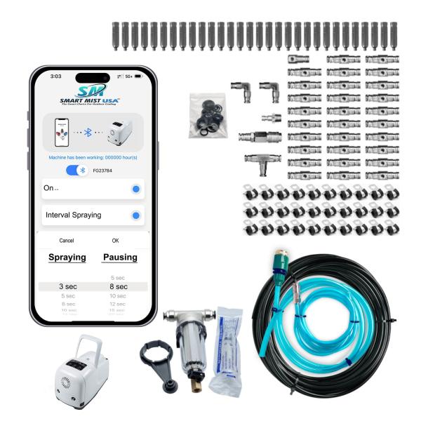 商品名:  Smart Mist App Controlled High Pressure Misting Mister System Kit 1000 PSI Stainless Steel Tubing DIY Patio Greenh...