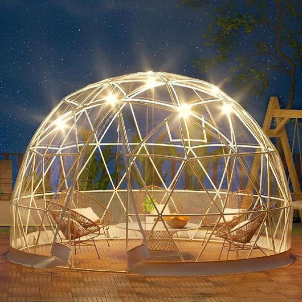 商品名:  3.6m/12ft Garden Dome Bubble Tent, Upgraded Geodesic Dome Greenhouse with Transparent TPU Cover and Sand Bags, Wat...