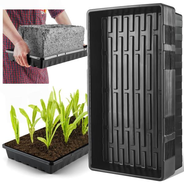 商品名:  10-Pack 1020 Heavy Duty Seed Starter Trays - No Holes, Reusable, Extra Thick Plastic Plant Growing Trays for Seedl...