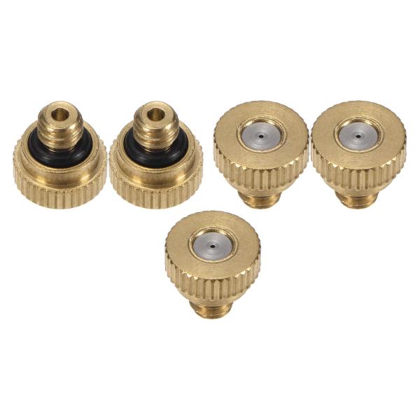 商品名: M METERXITY 5個入り真鍮ミスティングノズル 0.02" 0.5mmオリフィス 10/24 UNC Oリング交換ミスターノズルプラグミスターヘッド ガーデン屋外冷却システム用低圧霧化 M METERXITY 5-Pack...