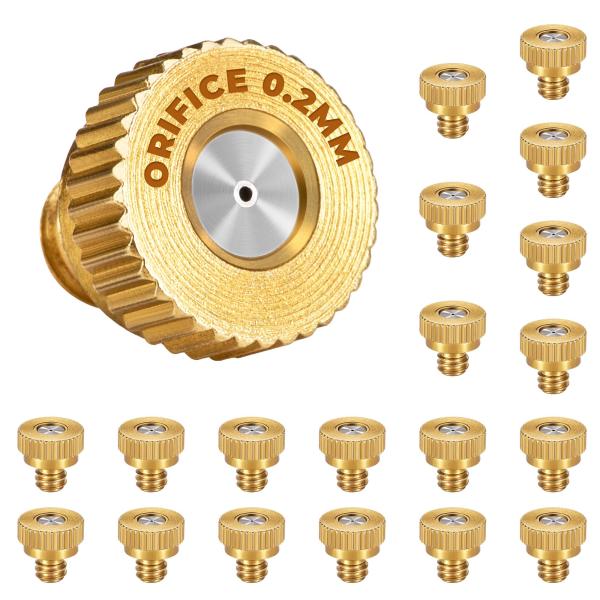 商品名: homenote 真鍮ミストノズル 20個パック 0.08インチ オリフィス (0.2mm) 10/24スレッド、ミスターノズル 屋外パティオミスト、庭の灌漑、温室散水、鶏小屋のペットの冷却に homenote 20 Pack B...