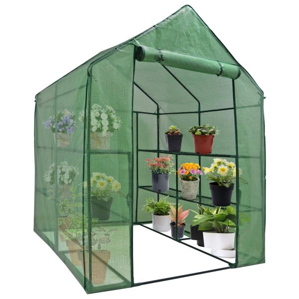 商品名:  Smartxchoices Mini Walk-in Greenhouse 2-Tier Outdoor Indoor with 8 Shelves Green Plants House for Seedlings, Herbs...