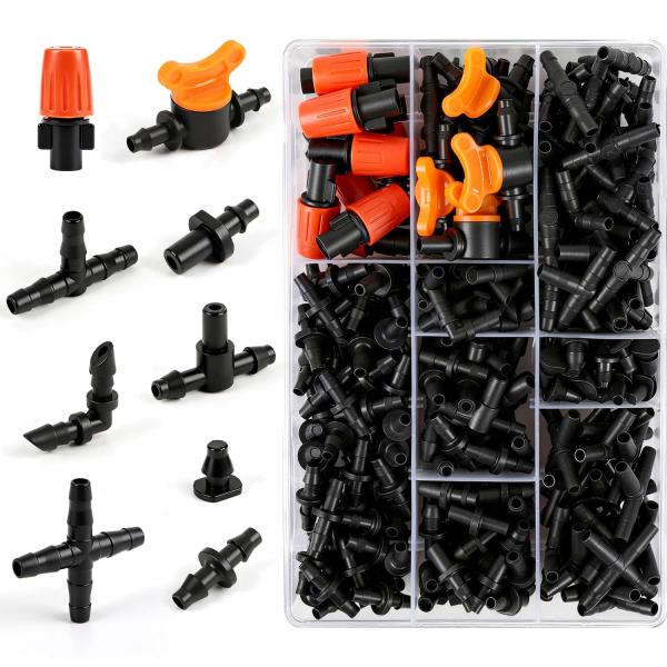 商品名:  RedChili 290 Pack Drip Irrigation Fittings Kit for 1/4" Tubing, Complete Set with Barbed Connectors (Misting Nozzl...