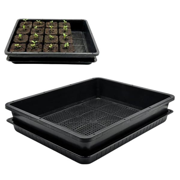 商品名: ILITING 土壌遮断トレイ 5セット 15x12インチ シードスターターキット メッシュボトムトレイ ベース付き 種子開始、屋内ガーデニング、温室用保育用品 ILITING Soil Blocking Trays 5-Set ...
