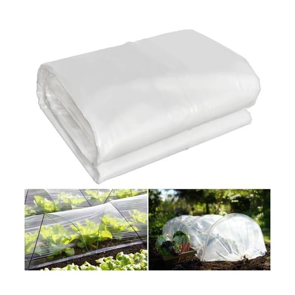 商品名: Vocray 6.5x33フィート クリアプラスチック フローティング ロウカバー 凍結防止 2.4ミル ポリエチレン植物カバー 農場、野菜、庭のベッド、温室用プラスチックシート 霜 雨 雪 風 Vocray 6.5x33 Ft ...