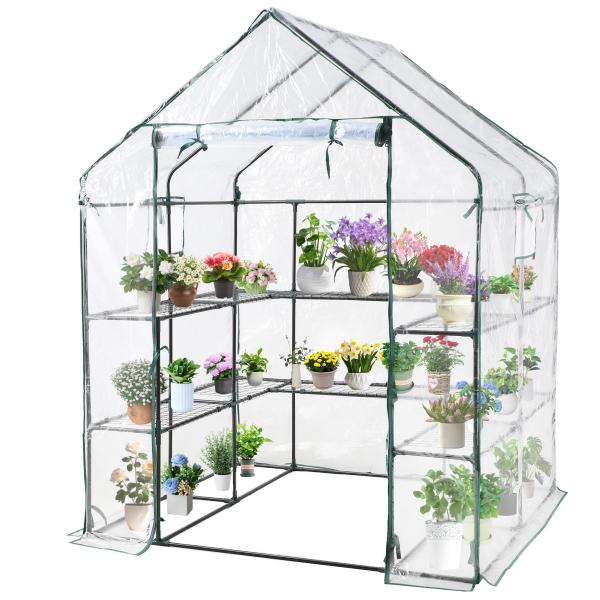 商品名:  SUNGIFT Greenhouses for Outdoors, Upgraded PVC Cover Walk-in Greenhouse Kit 57x61x80 Inch, Zippered Windows Mesh D...
