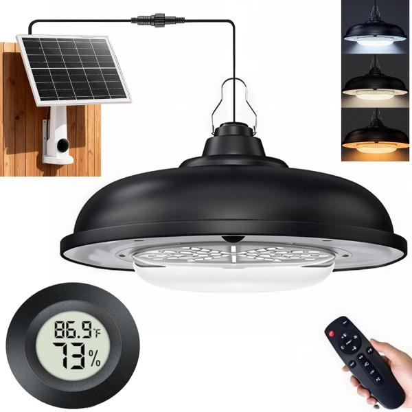 商品名:  TSJKPAYL Solar Light with Thermometer Hygrometer Set | 3 Color Dimming Hanging Lamp with Remote Control &amp; Dusk...