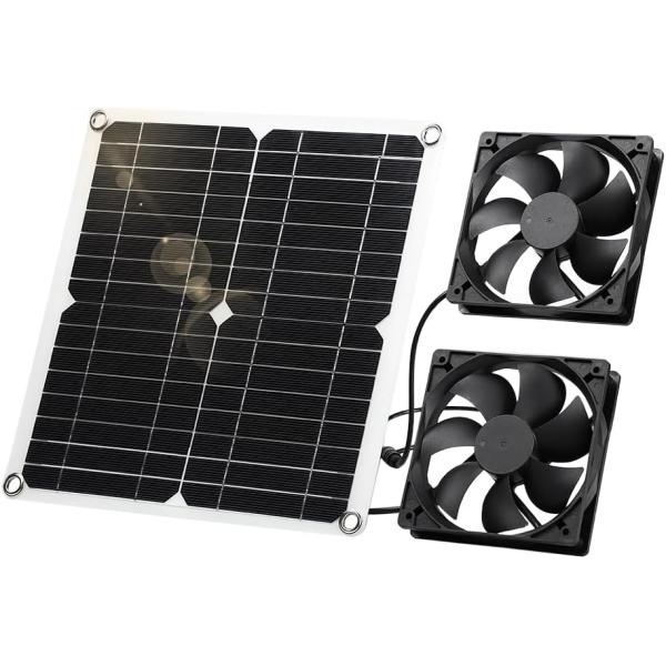 商品名: SUNYIMA 12W ソーラーファン IP65防水ソーラー排気ファン 鶏小屋/温室/小屋/ペットハウス/窓の通気口用 (デュアルファン) SUNYIMA 12W Solar Fan, IP65 Waterproof Solar ...
