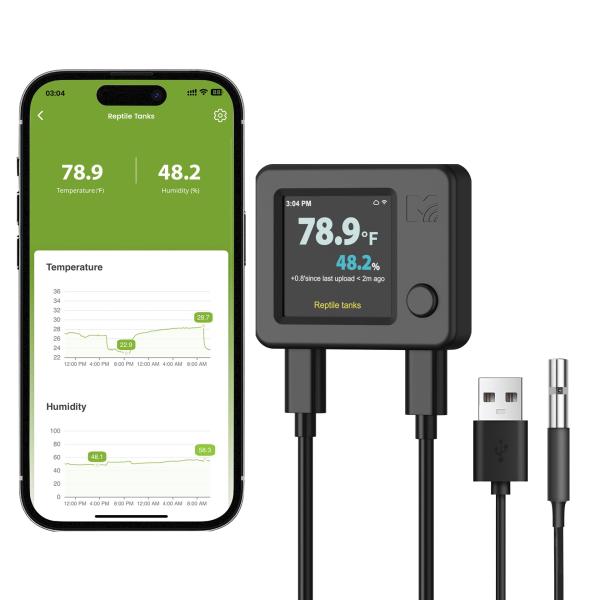 商品名: MOCREO (モクレオ) WiFi 爬虫類湿度計 室内温度計 スマート湿度 温度センサー アプリ&amp;メールアラート付きリモートモニター 2年間の無料データエクスポート 80DBビープ音 温室インキュベーター用 MOCREO...